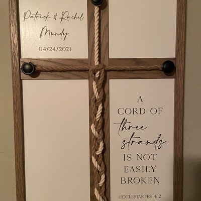 A Cord of Three Strands Unity Ceremony Braided Cord Cross Sign With ...