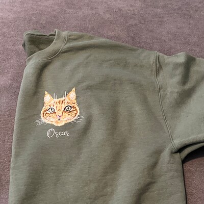 Custom Embroidered Sweatshirt, Large Cursive Embroidery, Custom Text ...