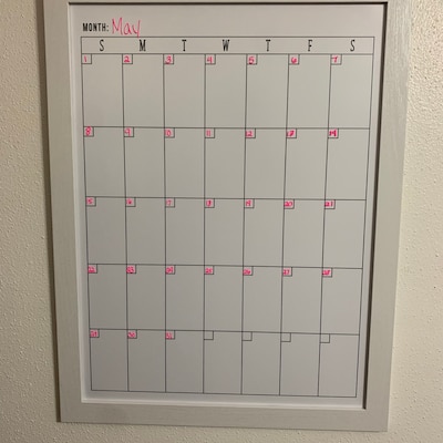 Tall Whiteboard Calendar, Minimalist Calendar , Wall Calendar, Dry ...