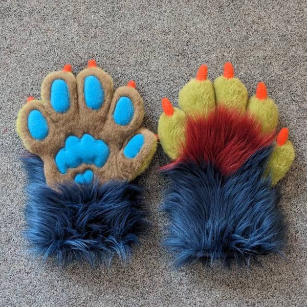 PATTERN - Slim-style Puffy 5 Finger Hand Paws + High Detail ...