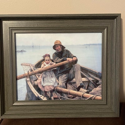 Helping Hand, 1881, Emile Renouf, Old Fisherman Helping Young Girl to ...