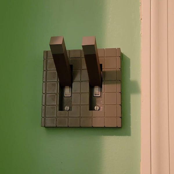 Minecraft-inspired Double Lever Light Switch Plate - Etsy