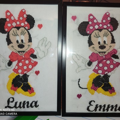 MINNIE MOUSE in Red Cross Stitch Pattern PDF, Embroidery Chart Cute ...