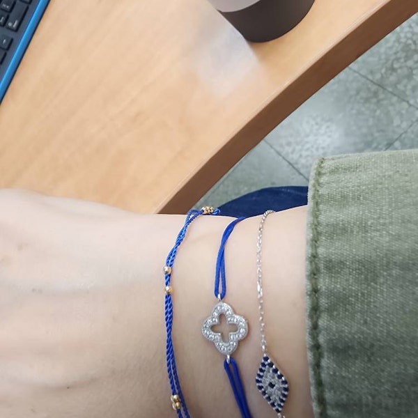 Navy Blue String Surfer Bracelet for Men Blue Thread Bracelet Kabbalah ...