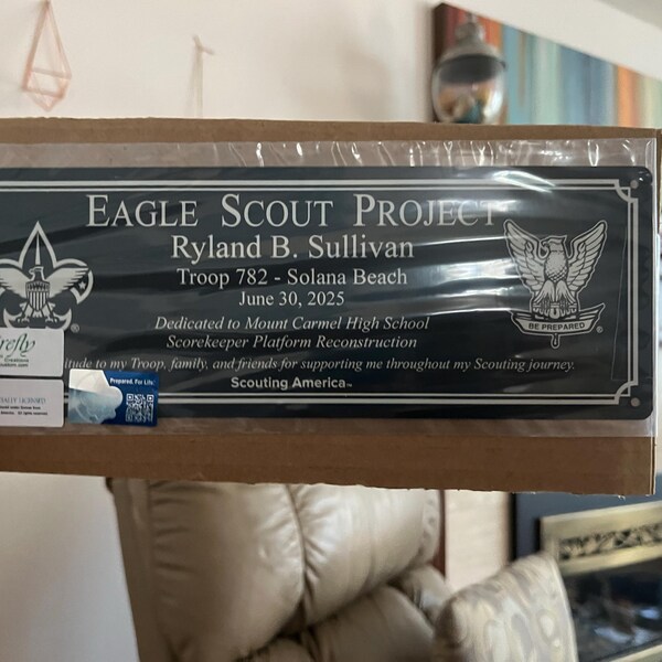 Eagle Scout Project Marker - Horizontal 8X10. Officially Licensed ...