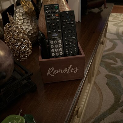 Farmhouse Remote Caddy, Farmhouse Decor, Wooden Organizer, Remote ...