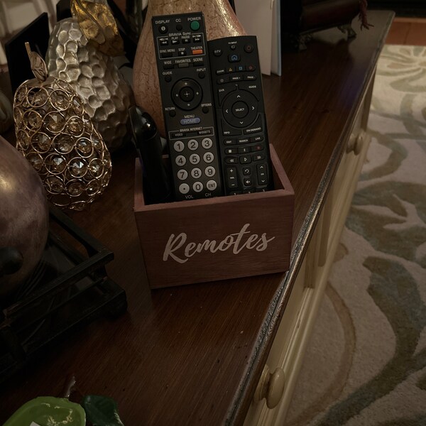 Farmhouse Remote Caddy, Farmhouse Decor, Wooden Organizer, Remote ...