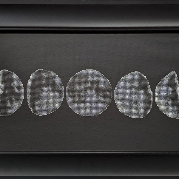 Moon Phases Cross Stitch Pattern. Moon Cross Stitch PDF. Modern Cross ...