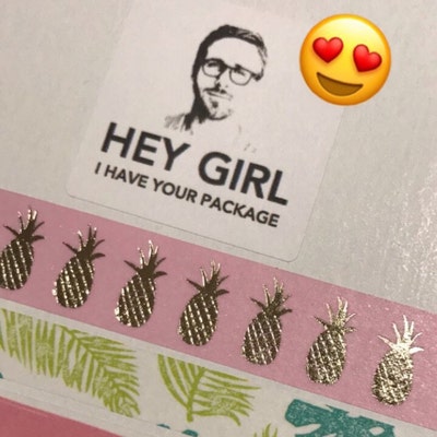 Hey Girl Small Shop Packaging Stickers Shipping Stickers Happy Mail 24 ...