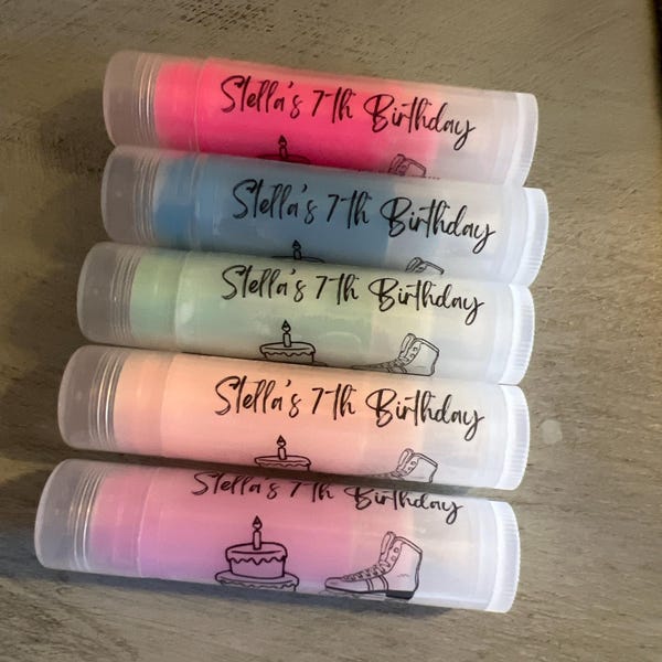 PERSONALIZED Tinted Lip Balms for Birthday Parties, Sweet Sixteen, Baby ...
