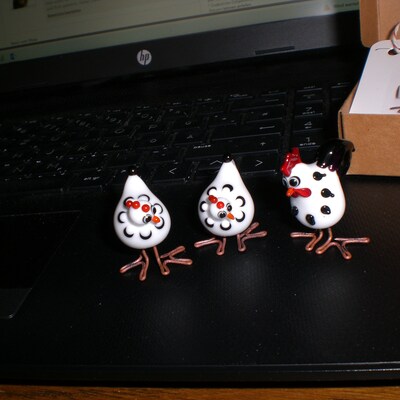 Glas Miniatuur Kippen Duo Verzamelobjecten Pasen Decoratie Miniatuur ...