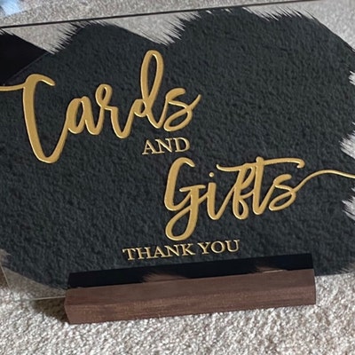 Cards & Gifts Sign, Freestanding Acrylic Sign, Painted Acrylic Sign ...
