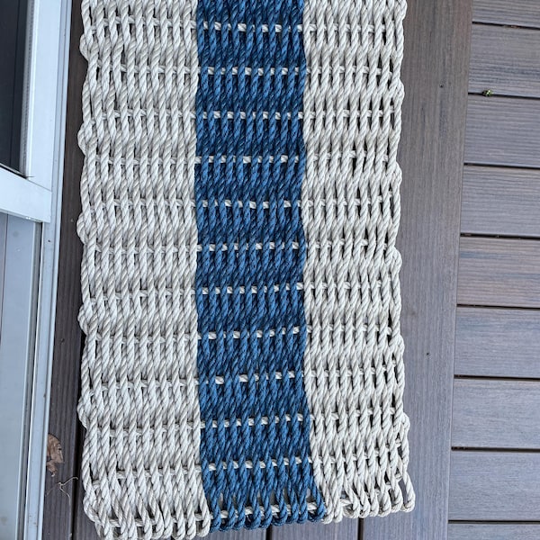 Large Rope Mat Made With Lobster Rope, Double Weave, Black and Brown - Etsy