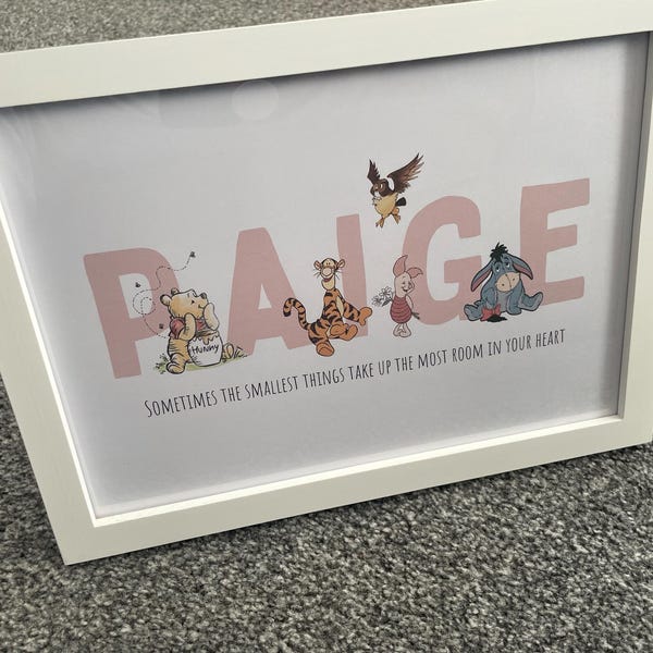 Winnie the Pooh Personalised Name Print | Winnie the Pooh Nursery | New ...