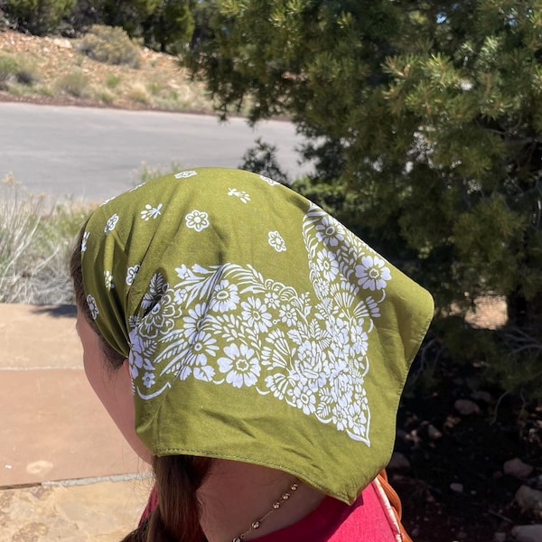 Fall Colors Floral 100% Cotton Bandanas Botanical Head Wraps Scarf ...