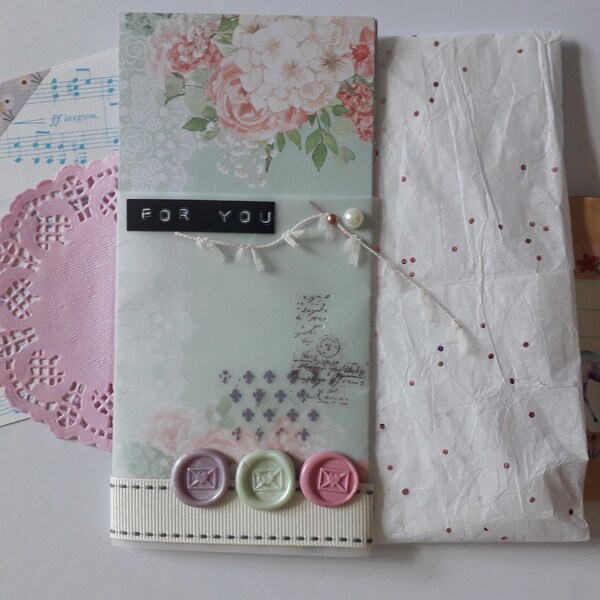 Handmade Pink Strawberries Themed Junk Journal, Pink Lace, Pockets ...