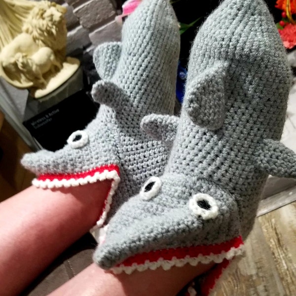 Crochet Pattern Shark Slippers Adult Sizes (EUR Size 35 to 46) - Etsy