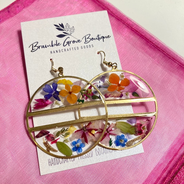 Handmade Unique Blooming Real Pressed Flower Bud Botanical Earrings - Etsy