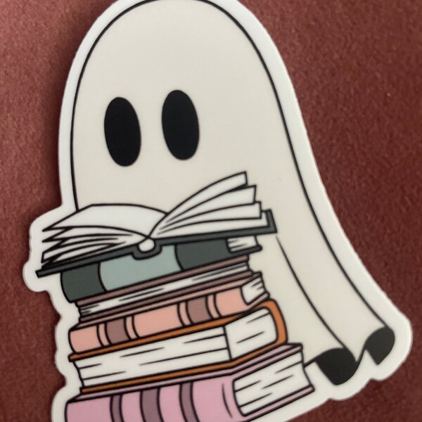 Ghost Reading Stickers, Teacher Halloween Sticker, Book Lover Sticker ...
