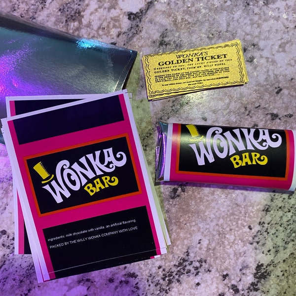 Willy Wonka Chocolate Bar Stickers for Party Cups (9 per Set) - Etsy