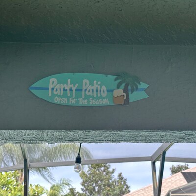 Handmade Surfboard Sign,personalized, Hand Lettered, Party Patio Sign ...