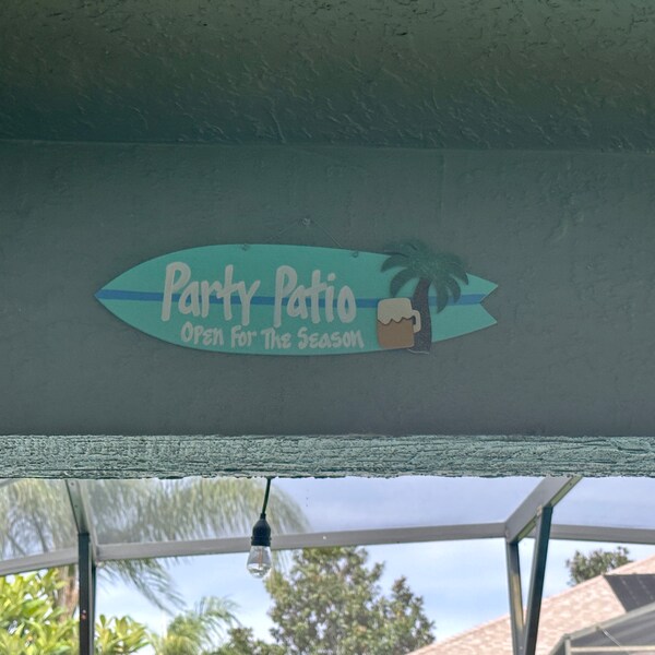 Handmade Surfboard Sign,personalized, Hand Lettered, Party Patio Sign ...