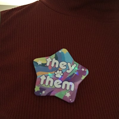 2 X 2 Holographic Furry Pronoun Button Pins - Etsy UK