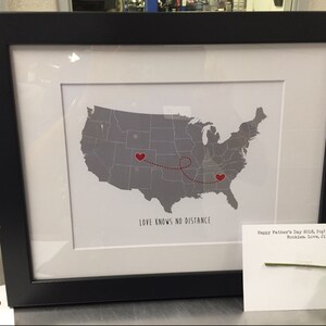 Custom US Map Print Long Distance Custom State Gift Long | Etsy