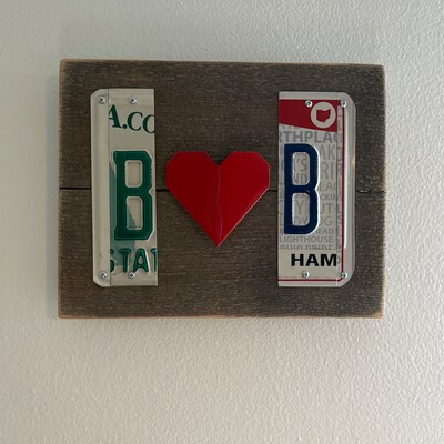 Custom Initials HEART License Plate Sign Unique Anniversary Gift for ...