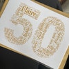 Personalised 50th Word Art Print Birthday Gift Keepsake Frame for Him ...