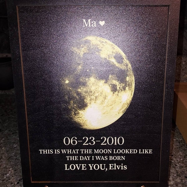 Personalized Moon Phase Frame, Mother’s Day Gift, Custom Moon Phase ...