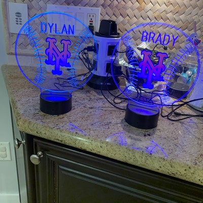 New York Mets NY Night Light up Table Desk Lamp Baseball Sports LED ...