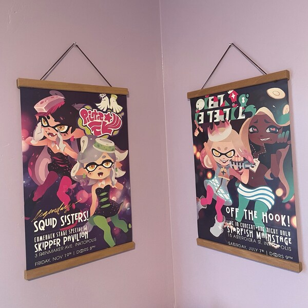 Squid Sisters Concert Poster Artist Print Illustration Splatoon - Etsy