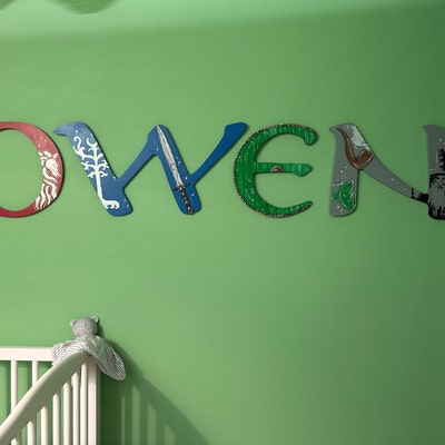 Middle Earth Painted Letters Hobbit Nursery Letters Wizard Nursery Wood ...