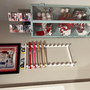 15 Mini Bat Horizontal Display Rack With Baseball Shelf - Etsy