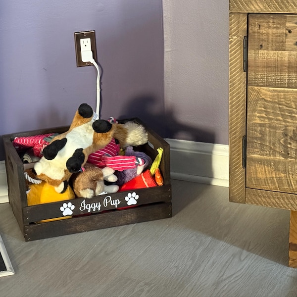 Small Dog Toy Box | Toy Crate | Pet Storage | Pet Toy Crate ...