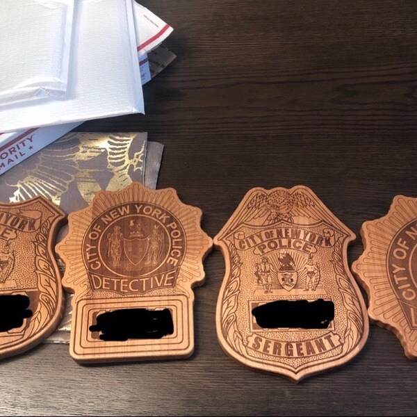 Personalized Wooden New York City Police Shield or Shoulder Patch ...