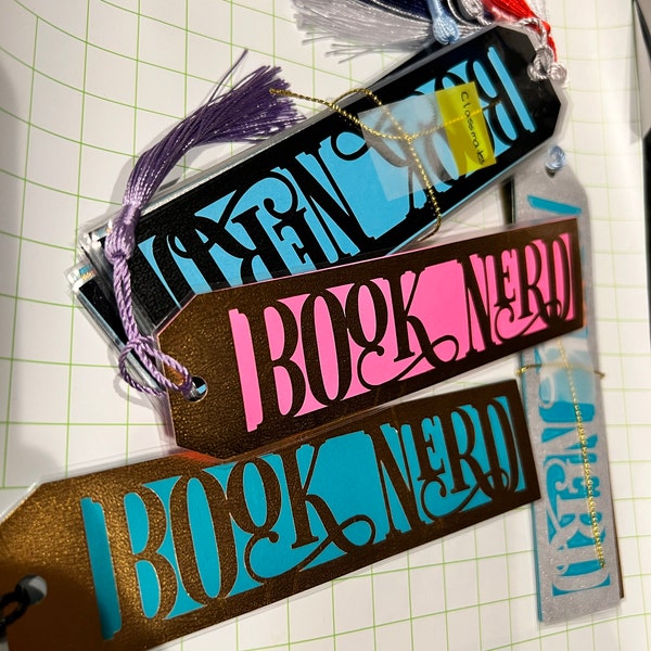 Book Nerd Bookmark SVG File for Cricut and Silhouette - Etsy