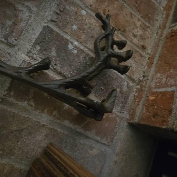 Set of 2 TREE BRANCH Brackets - Cast Iron Metal Shelf Brackets - Rustic ...