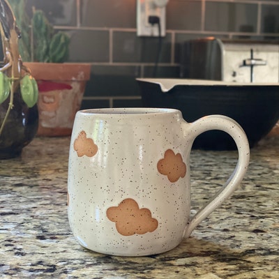 Floating Clouds Ceramic Mug, Speckled Handmade Mug Ceramic Coffee Cup ...