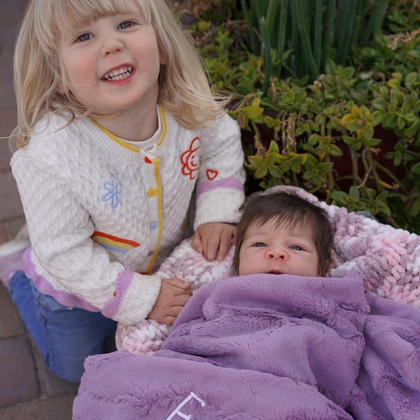 Elephant Baby Blanket Lovey~ Personalized Lavender Elephant Floral ...