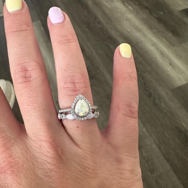 6x8mm Halo Pear Prong Ring Settings,stackable Solid 925 Sterling Silver ...