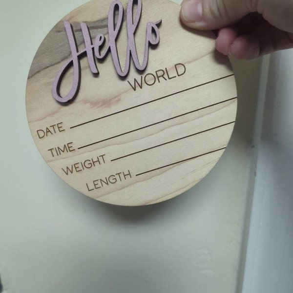 Round Baby Birth Stats & Footprint Sign, Hospital Footprint Sign for ...