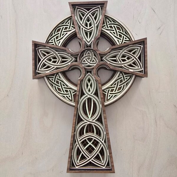Laser Cut Layer Cross Svg Dxf, Christian Cross SVG, Multi Layer Mandala ...