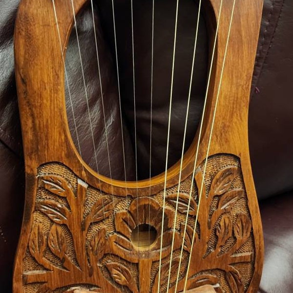 Scottish Rosewood 10 String Flower Lyre Harp Design Premium Quality ...