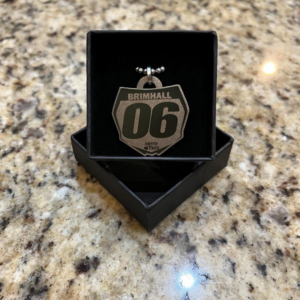Custom Stainless Steel Motocross Number Plate Necklace - Etsy