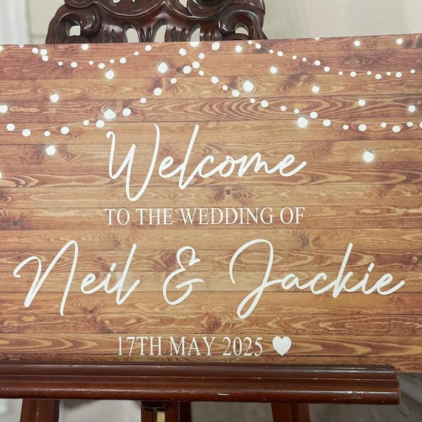 Wedding Welcome Sign | Personalised Wedding Sign | Rustic Wedding ...