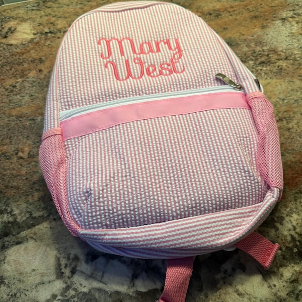 Personalized Baby Backpacks, Monogrammed Toddler Backpacks, Seersucker ...