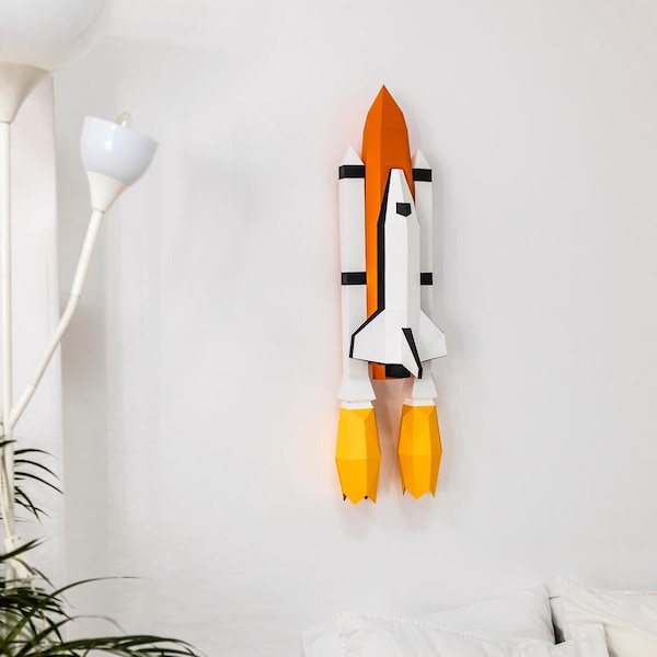 Space Shuttle, Papercraft Nasa DIY, 3D Space Ship, Rocket Low Poly 3D ...