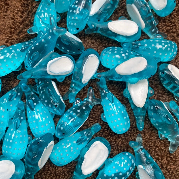 3D Blue Mini Fish Figurines DIY Ocean Sea Animal Whale Miniature ...